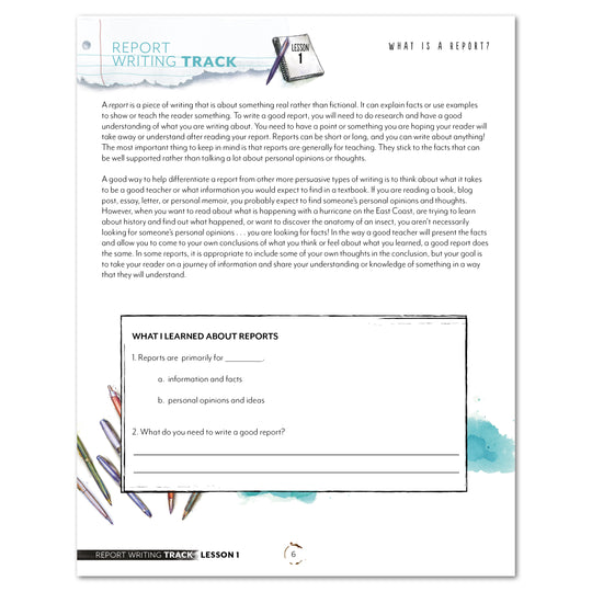 Report Writing Track (Printed Book) – Gather 'Round Homeschool USA