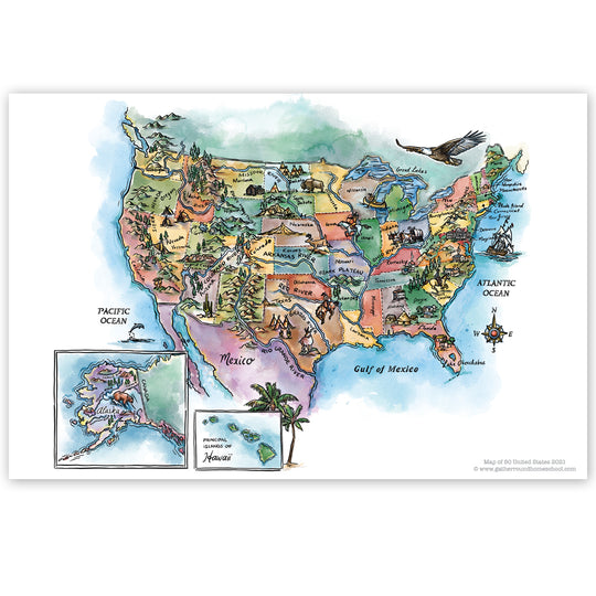 US History 2 Map Poster (Printed) – Gather 'Round Homeschool USA