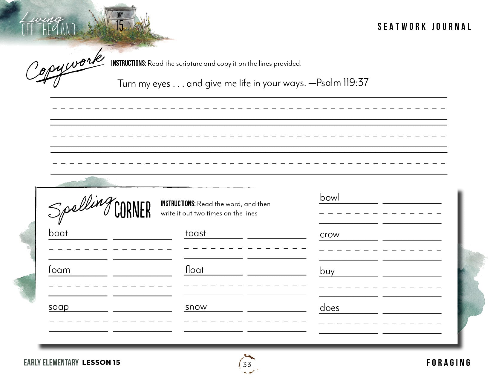 Living Off the Land Seatwork Books – Gather 'Round Homeschool USA