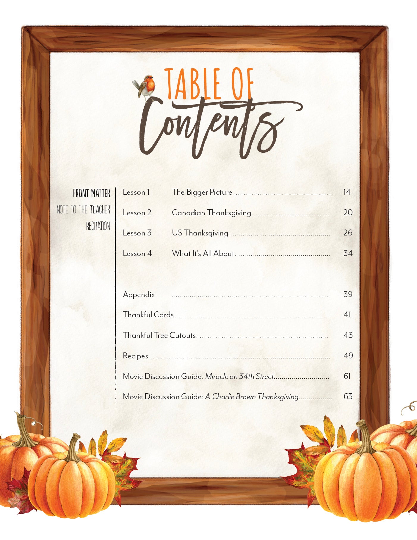 Thanksgiving Unit (Printed Books) – Gather 'Round Homeschool USA