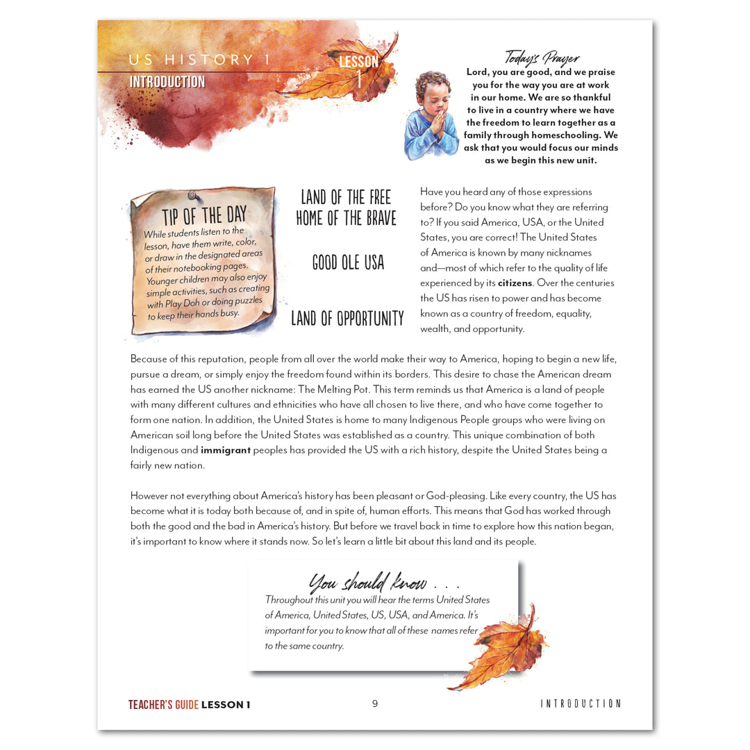 US History 1 Unit (Digital Bundles) – Gather 'Round Homeschool USA