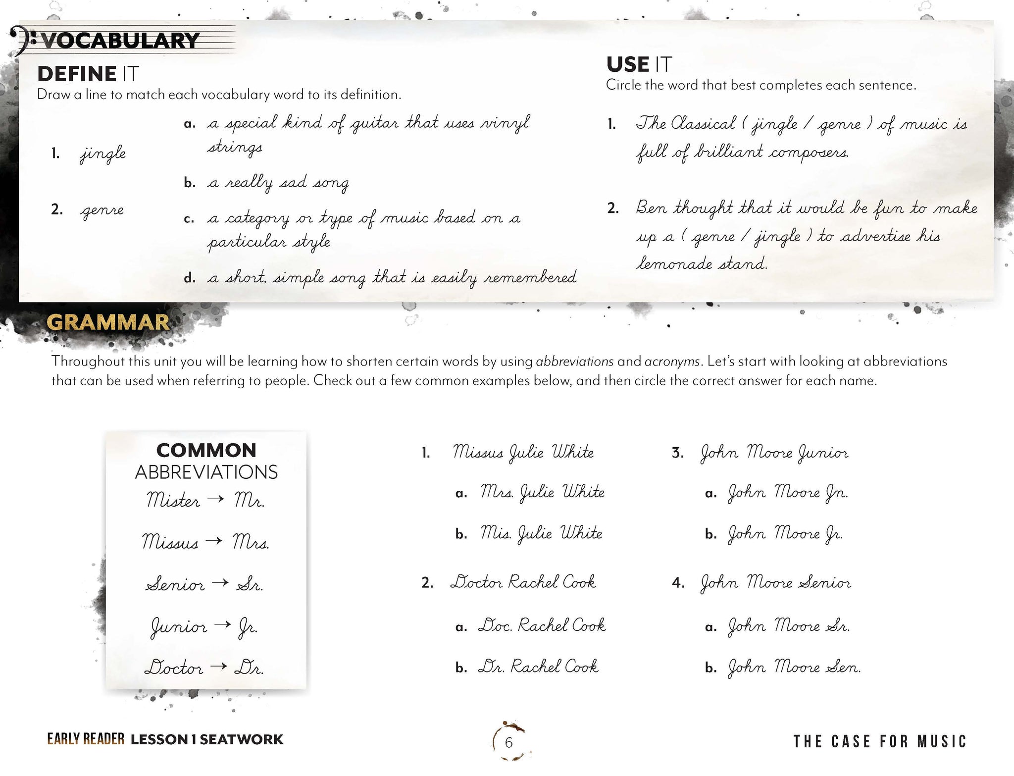 Music Seatwork Books – Gather 'Round Homeschool USA