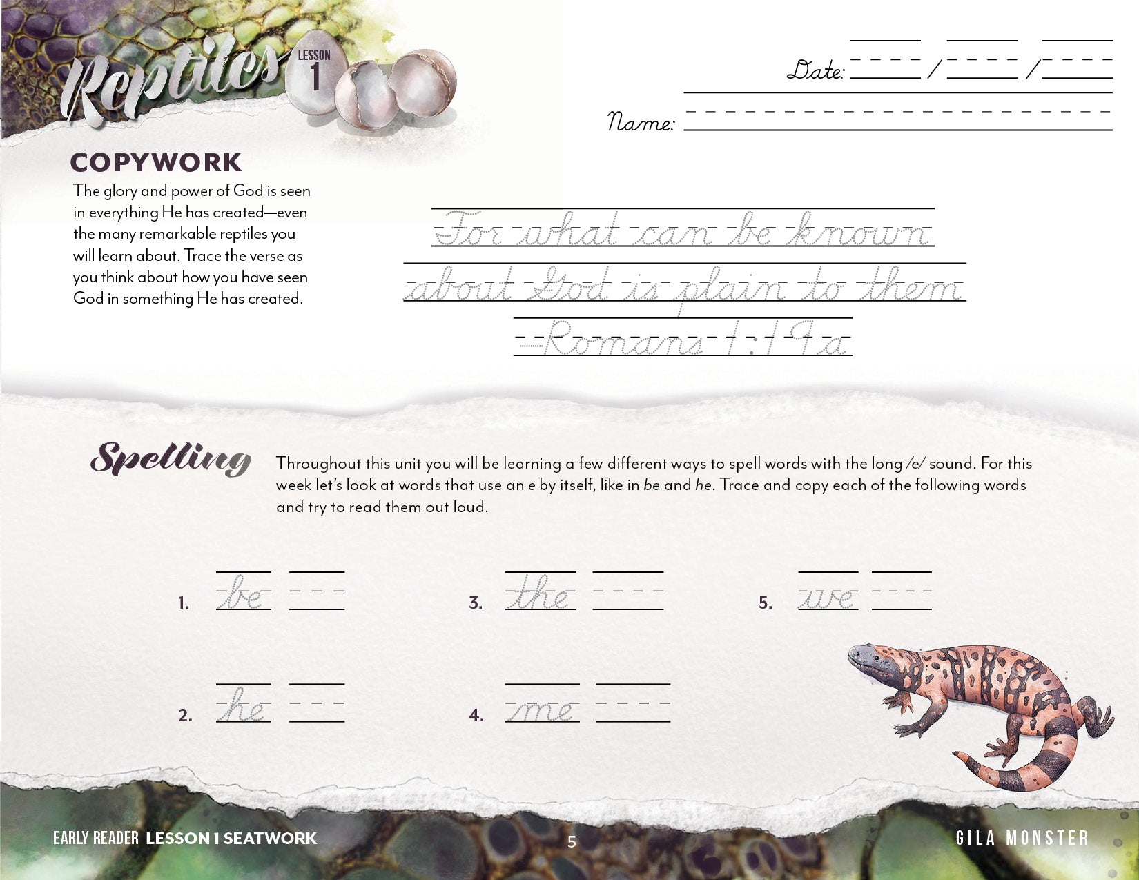 Reptiles Seatwork Books – Gather 'Round Homeschool USA