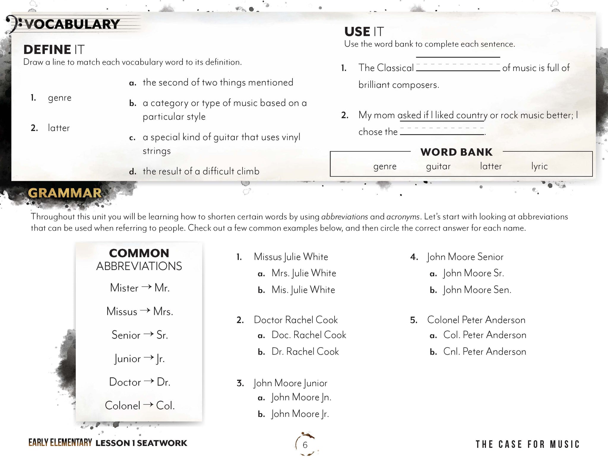 Music Seatwork Books – Gather 'Round Homeschool USA