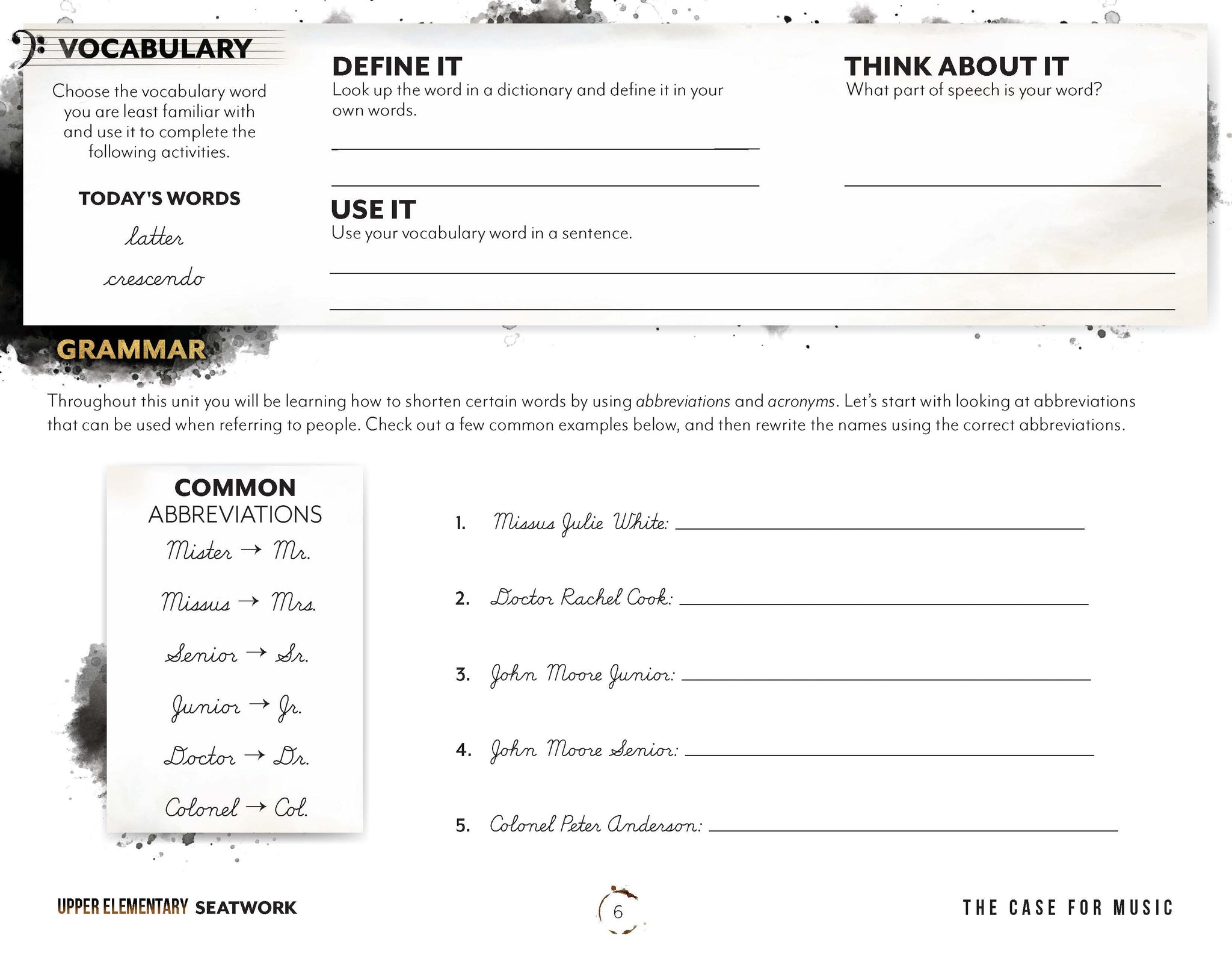 Music Seatwork Books – Gather 'Round Homeschool USA