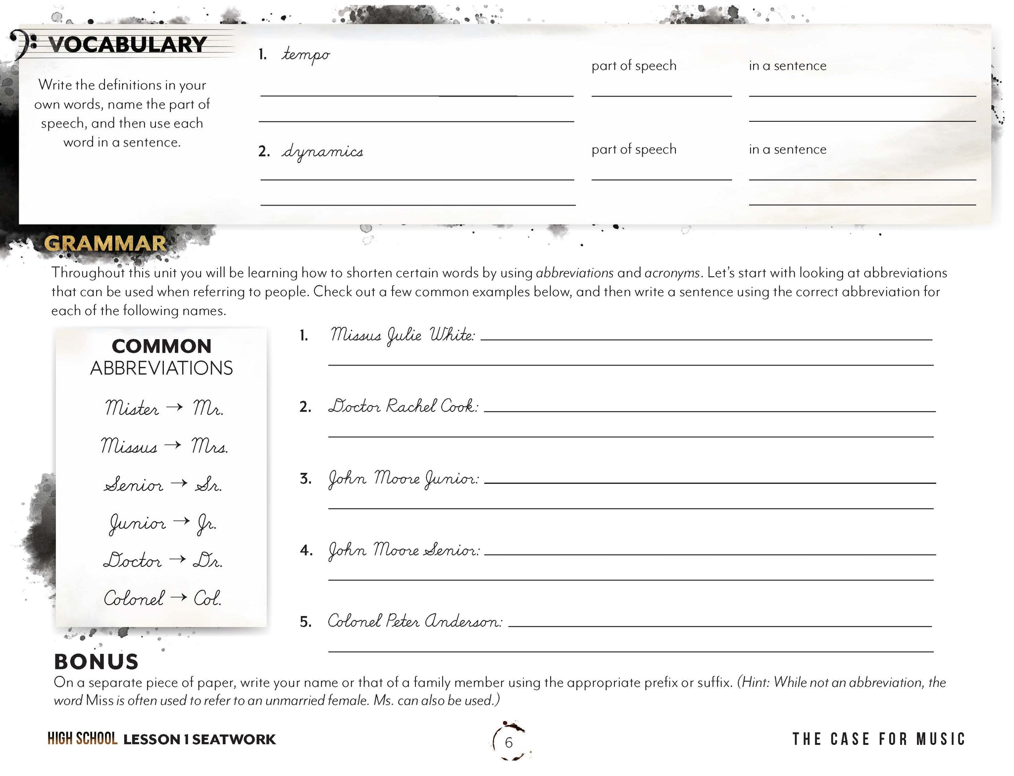 Music Seatwork Books – Gather 'Round Homeschool USA