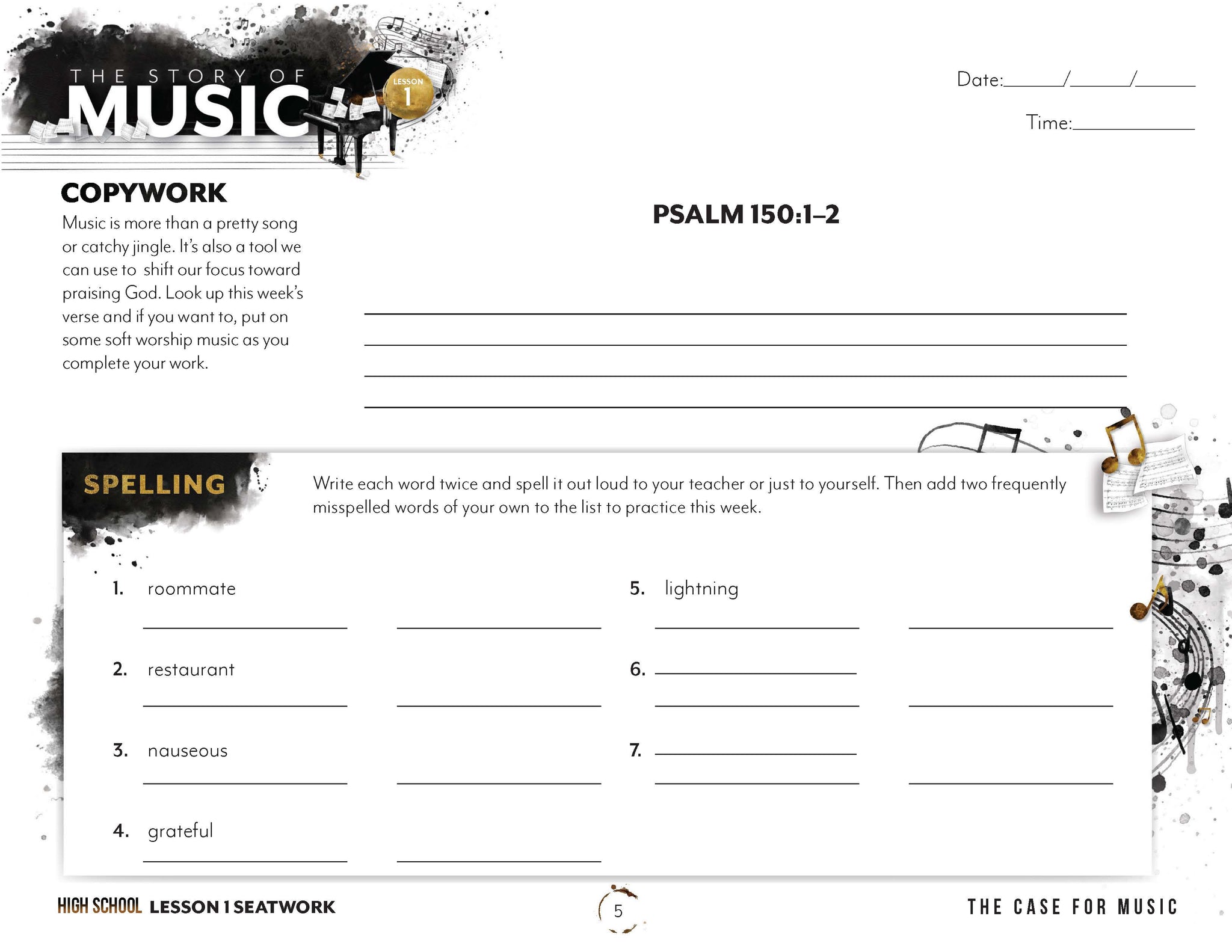 Music Seatwork Books – Gather 'Round Homeschool USA