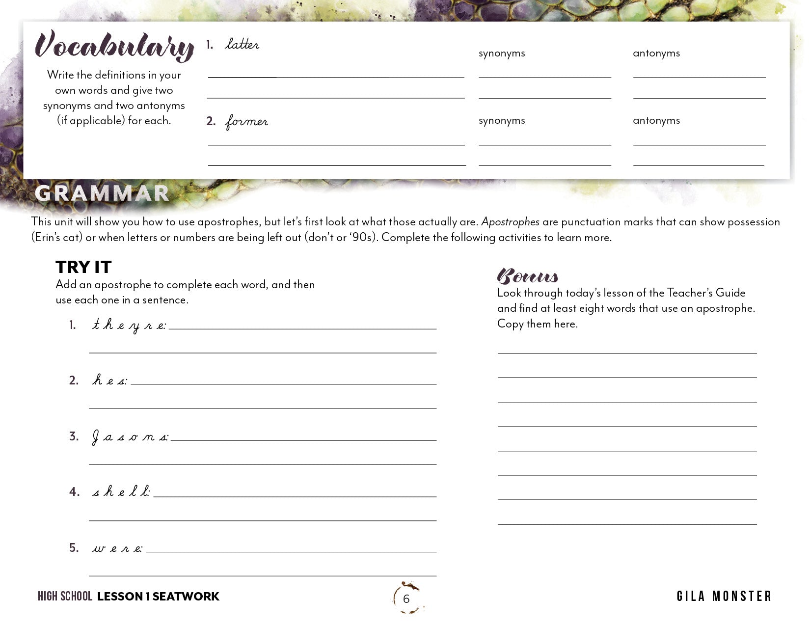 Reptiles Seatwork Books – Gather 'Round Homeschool USA