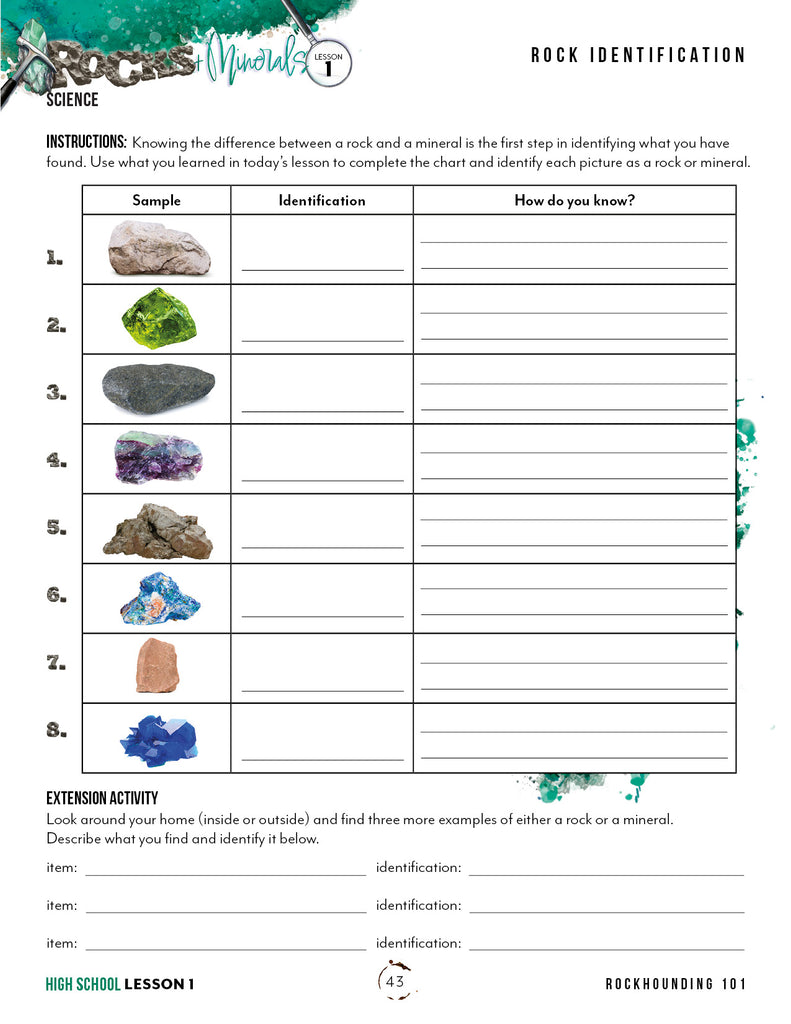 Minerals Worksheets For Middle School Minerals, Free PDF Download