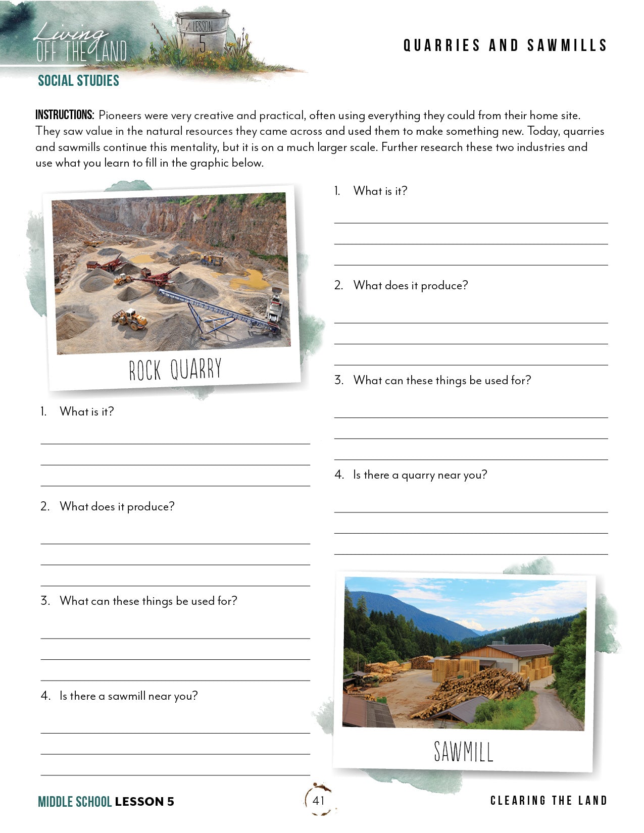 Living Off the Land – Gather 'Round Homeschool USA