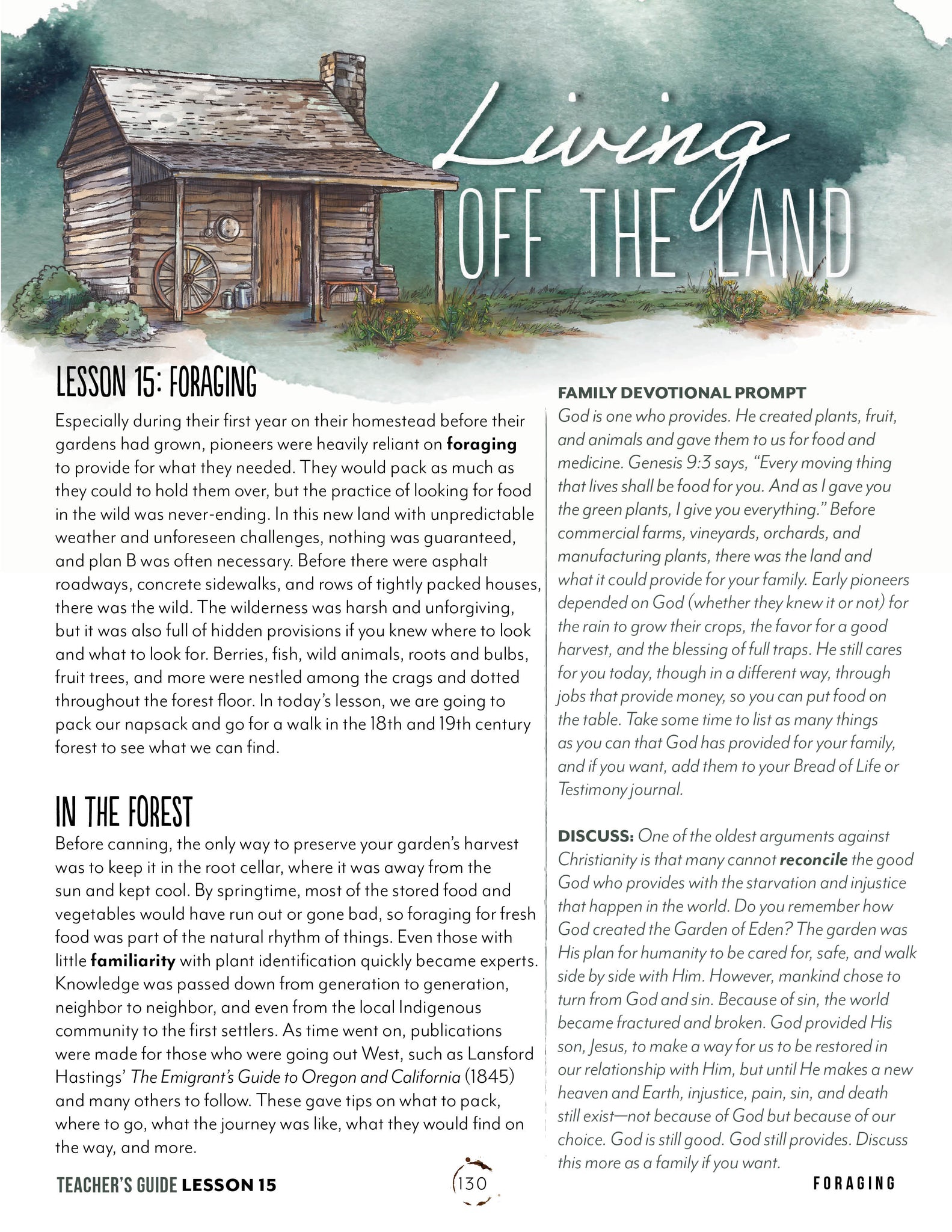 Living Off the Land – Gather 'Round Homeschool USA