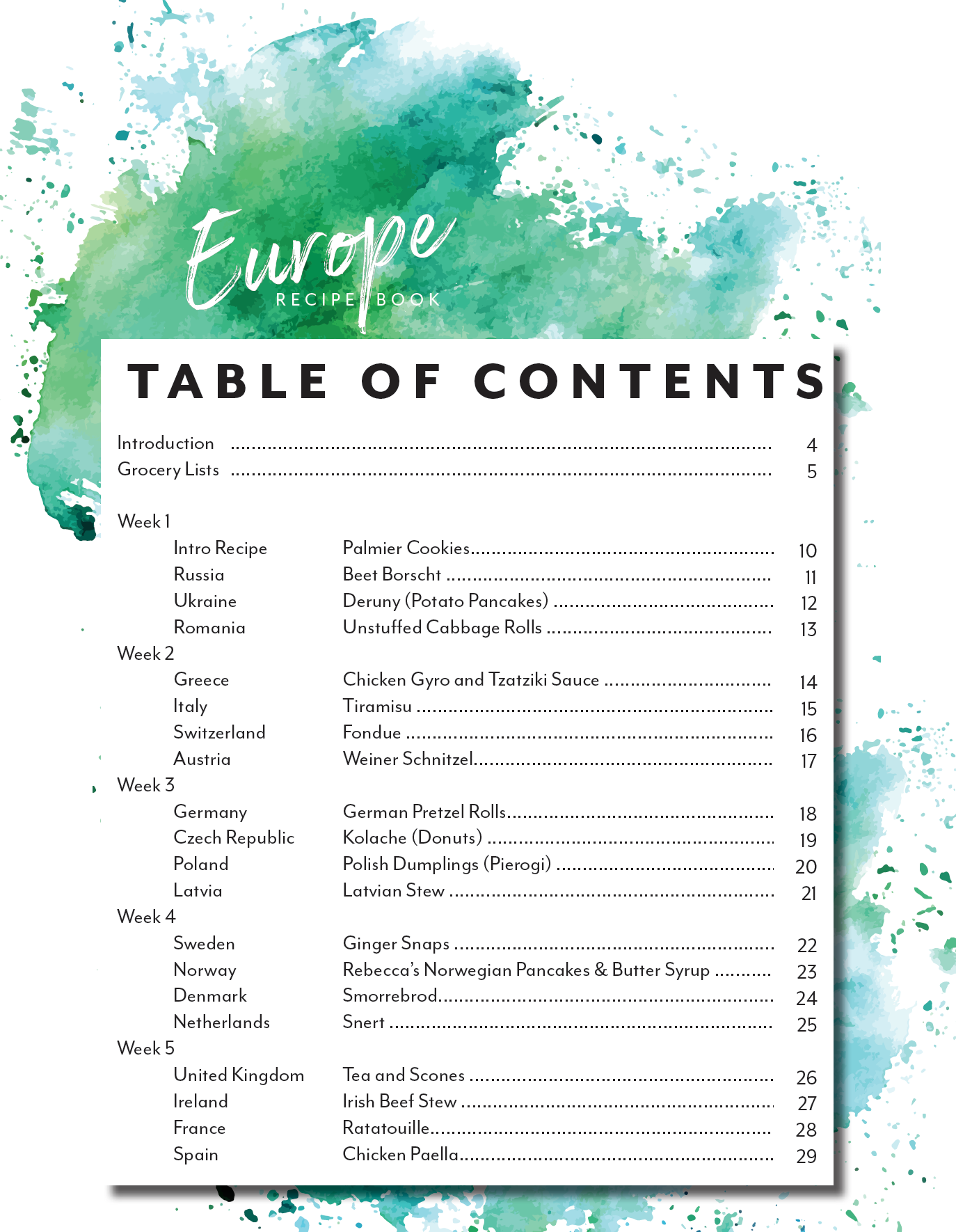 Europe Recipe Book – Gather 'Round Homeschool USA