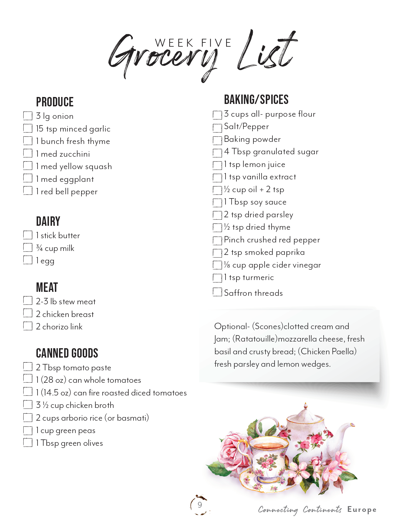 Europe Recipe Book – Gather 'Round Homeschool USA