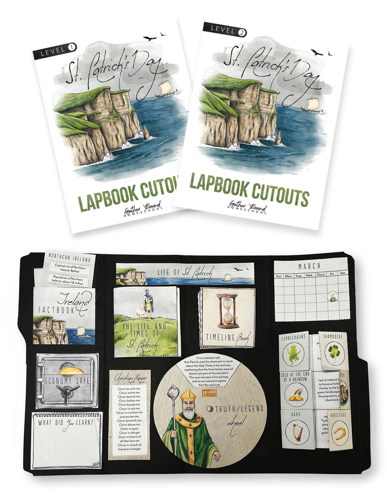 St. Patrick's Day Print Extra Lapbook Cutouts – Gather 'Round ...